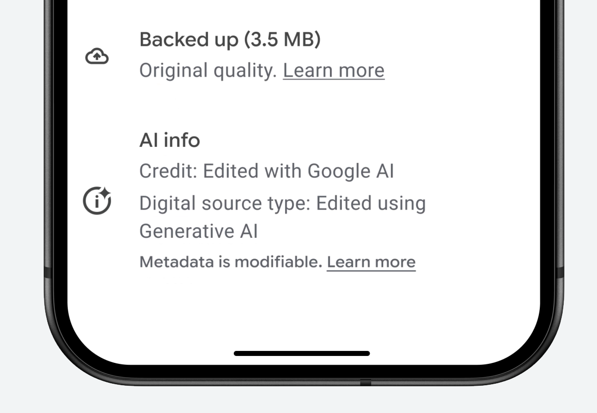 Google Photos börjar berätta att bilder ändrats med AI - Swedroid
